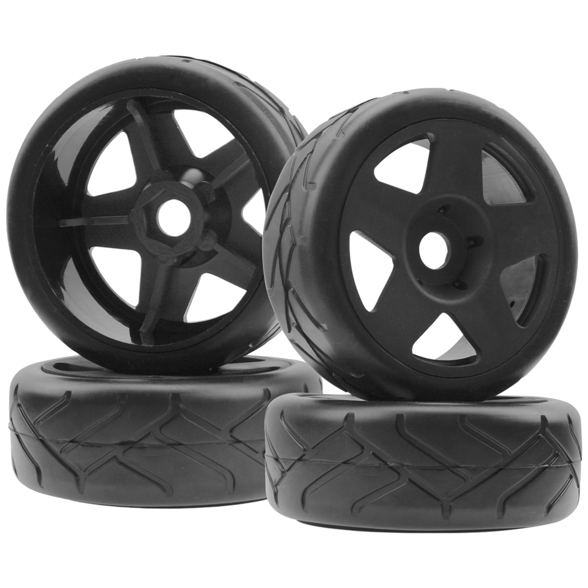 Amazon.com: 4Pack Vgoohobby 17mm RC Wheels and Tires 104mm 1/8 Off Road ...