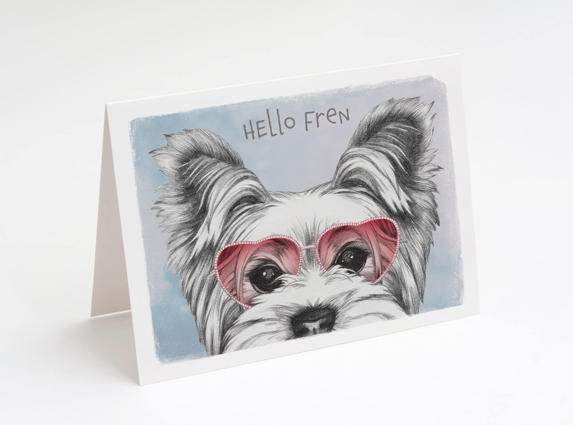Amazon.com : Yorkie "Hello Fren" Dog Breed Greeting Cards and Envelopes ...