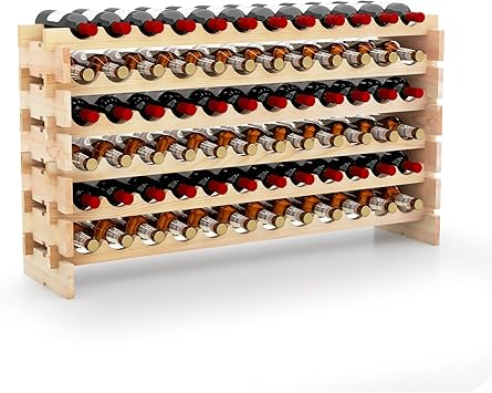 Amazon.com: Giantex 72 Bottle Stackable Modular Wine Rack, 6-Tier Wine ...