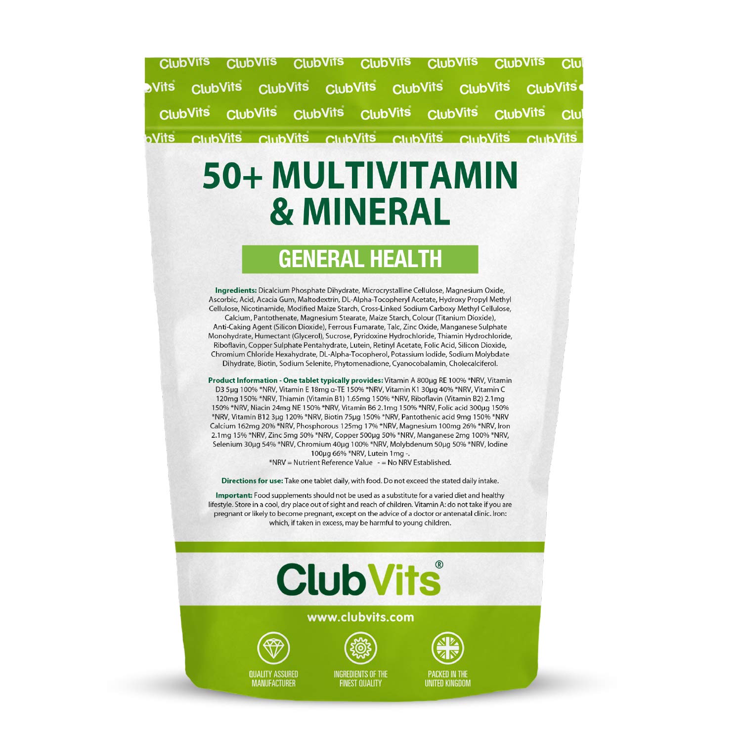 Buy 50+ Fifty Plus Multi & Mineral Supplement - A-Z Complete Essential ...