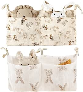 KAMHBE 2 Pack Cribs Storage Bag Baby Bed Storage Hanging Bag Crib ...