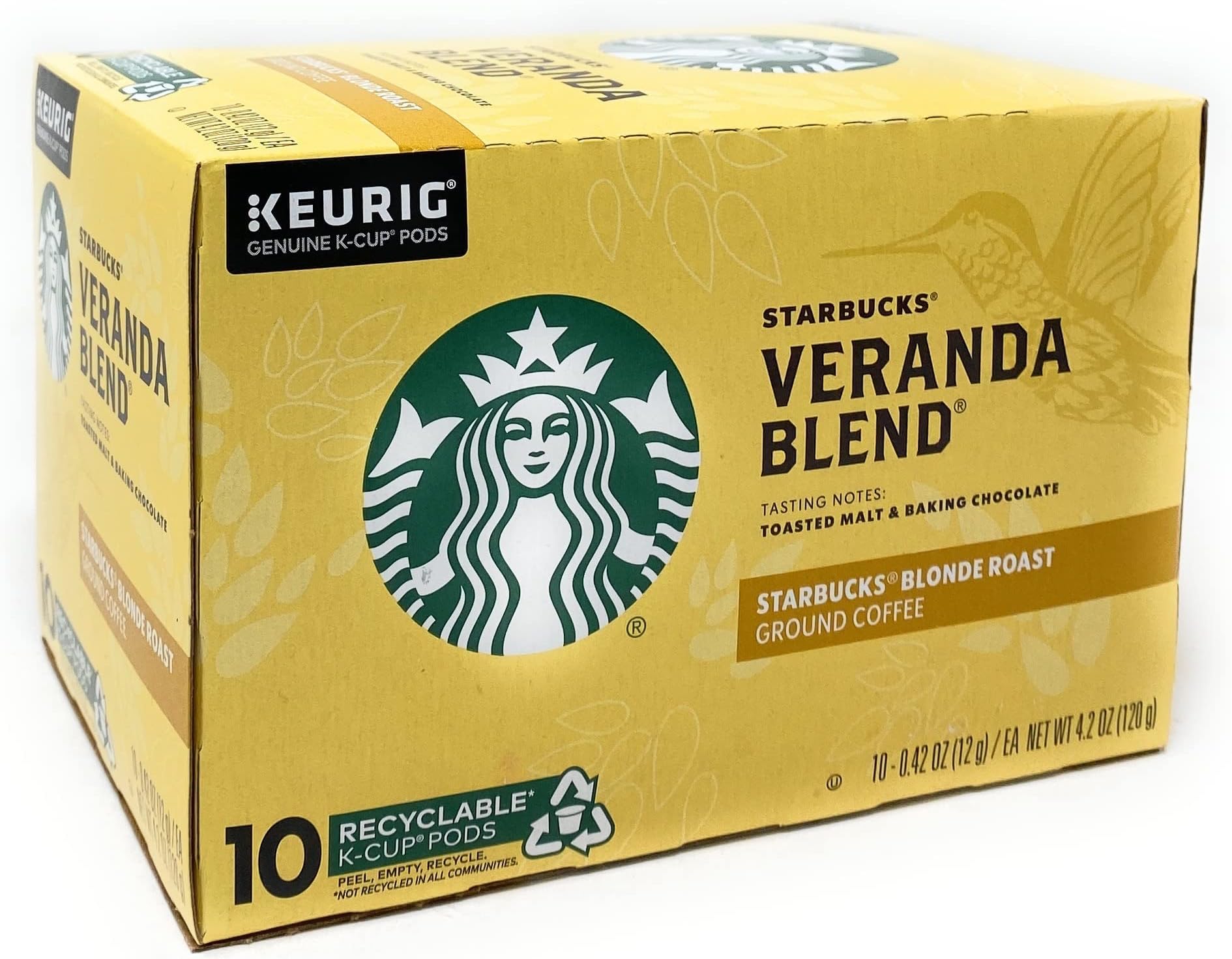 Amazon.com: Starbucks Coffee K-Cup Pods, Veranda Blend, Blonde Roast ...