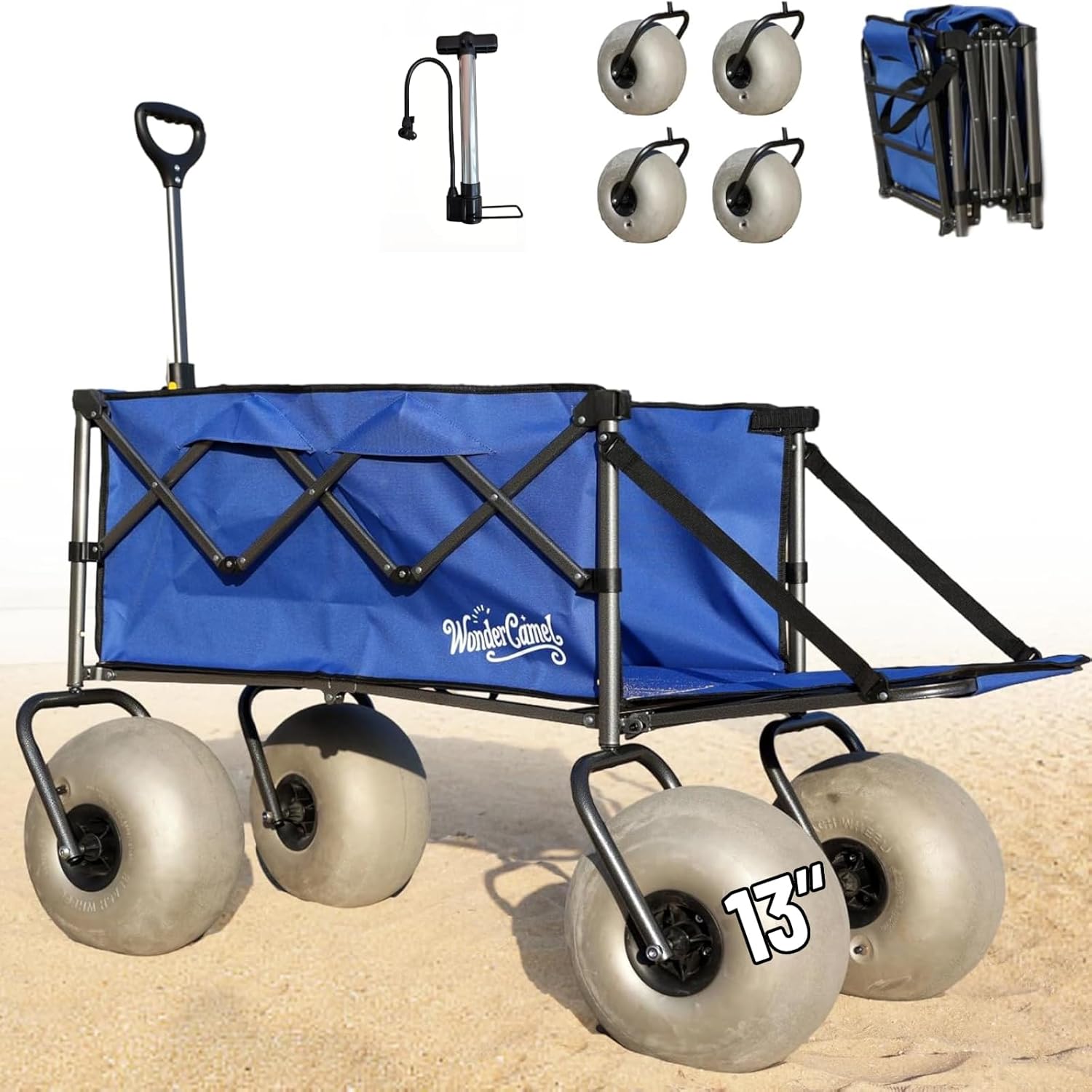Amazon.com: WONDERCAMEL Beach Wagon with Big Wheels for Sand, 13 ...