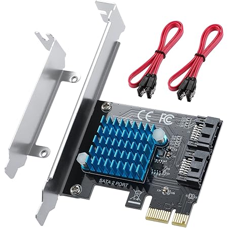 Amazon.com: 10Gtek PCIe SATA Card 4 Port with 4 SATA Cables and Low ...