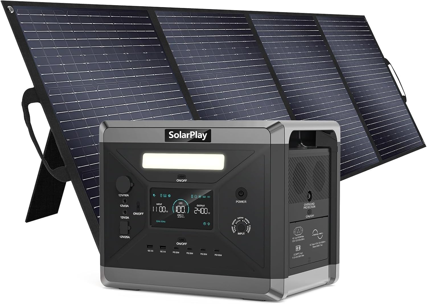 Amazon.com : SolarPlay Portable Power Station 2400W (Peak 4800W ...