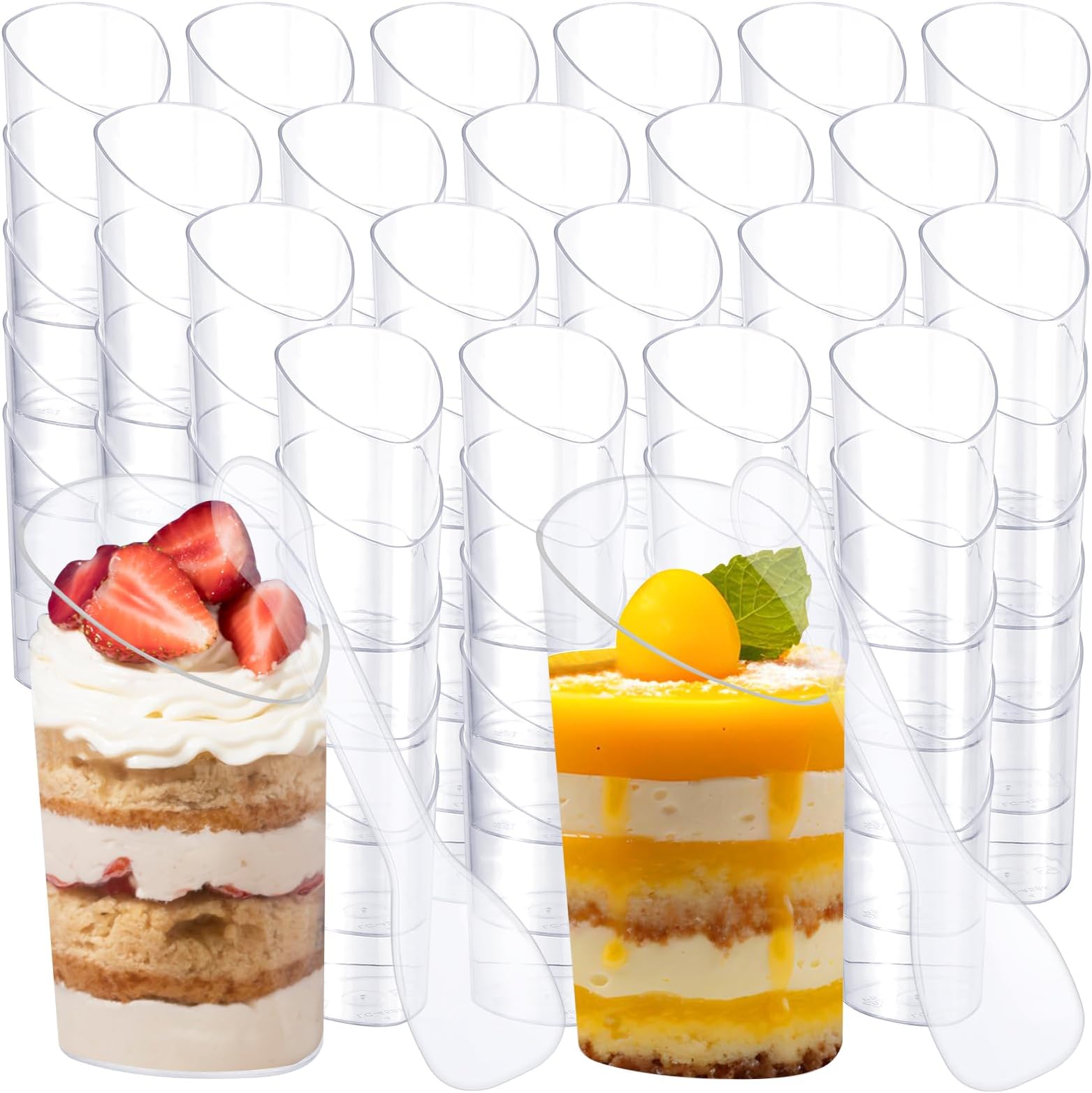 Amazon.com | Zappy Elegant Clear Slanted Cylinder Mini Dessert ...