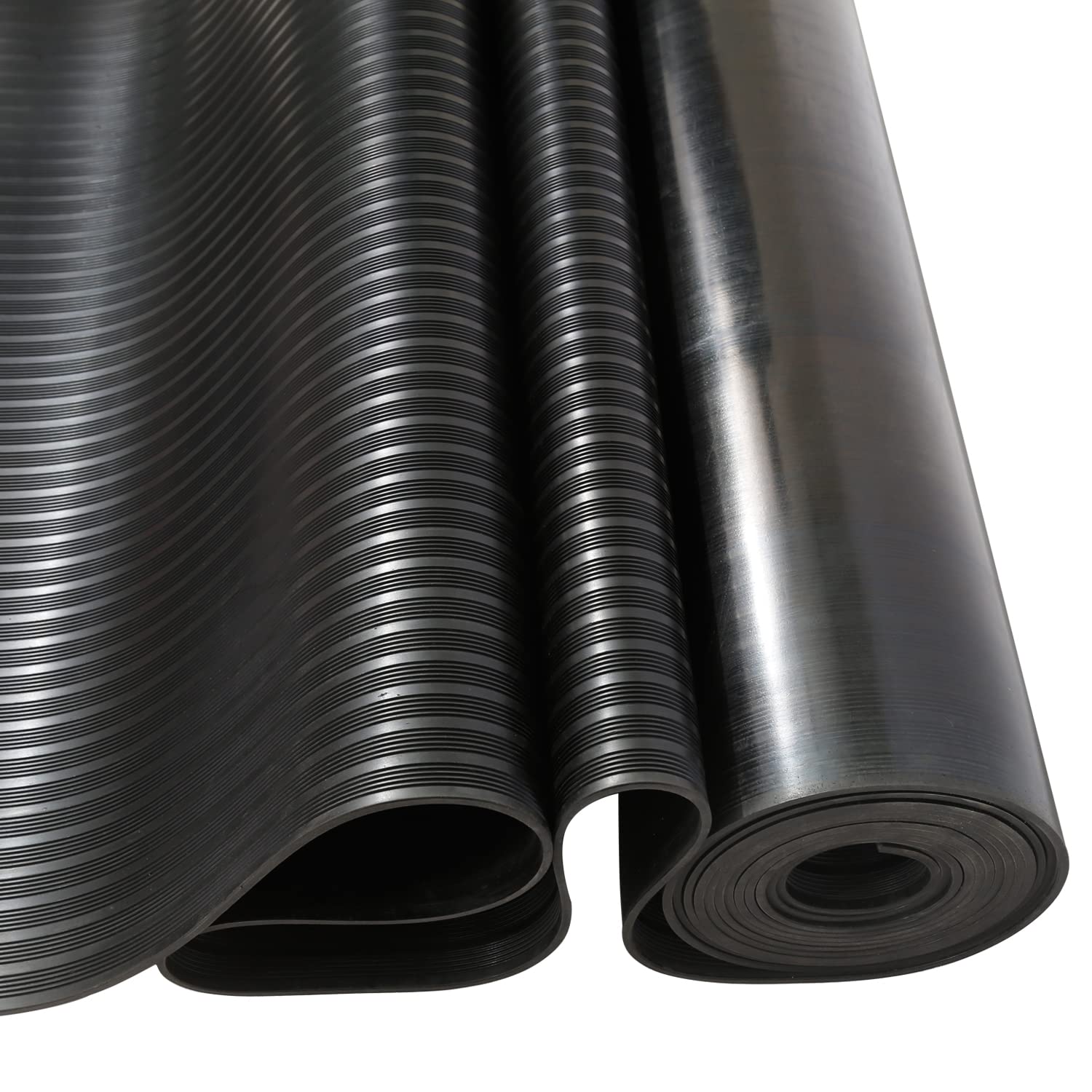 tonchean Garage Rubber Floor Mat Heavy Duty Rubber Flooring Rolls Under ...