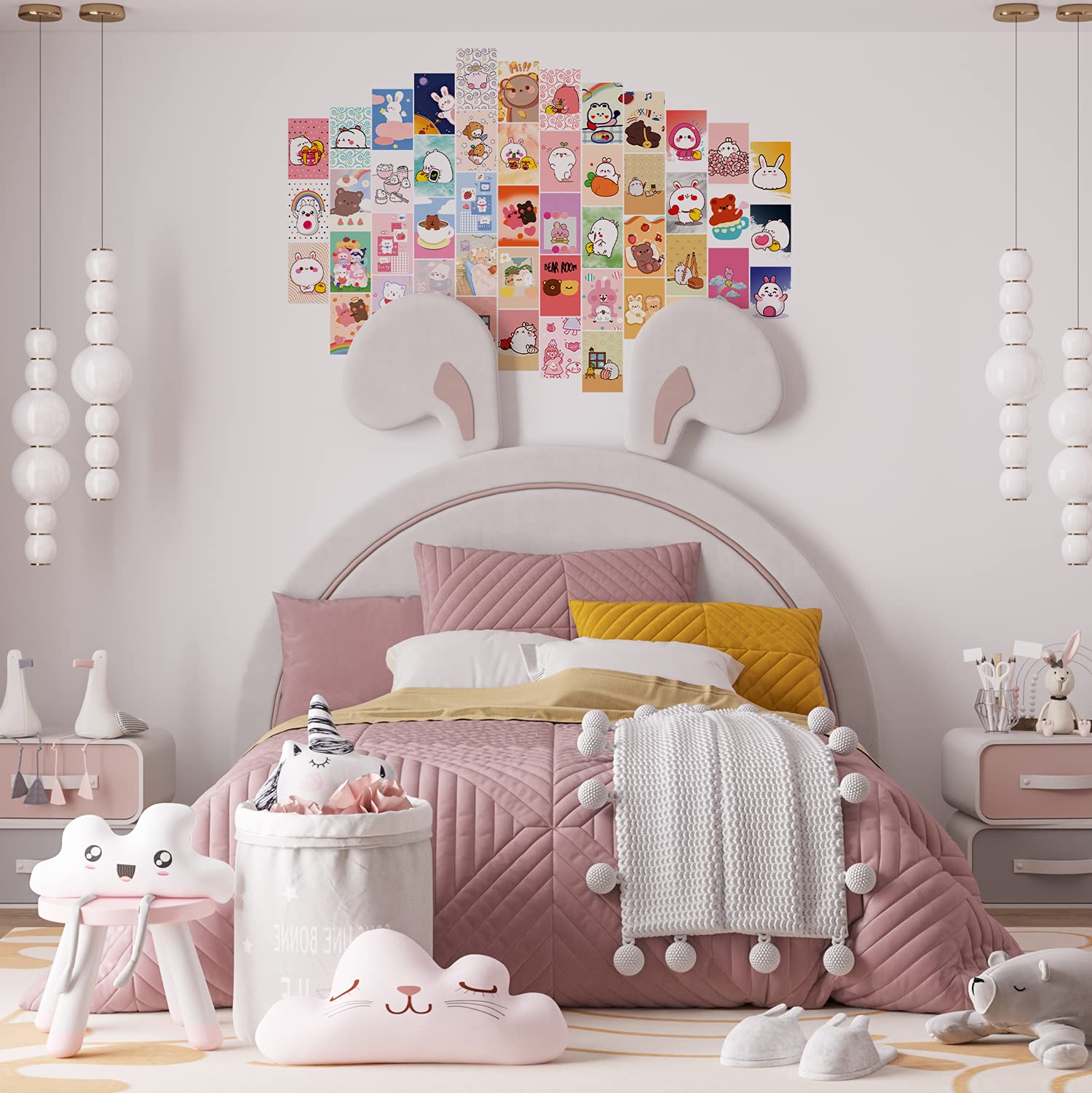 FOLDEP 50PCS Kawaii Wall Collage Kit Teen Girls Room Décor Pastel ...