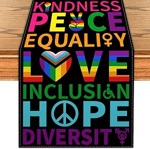 Amazon.com: Pride Table Runner LGBTQ Party Kitchen Dining Table ...