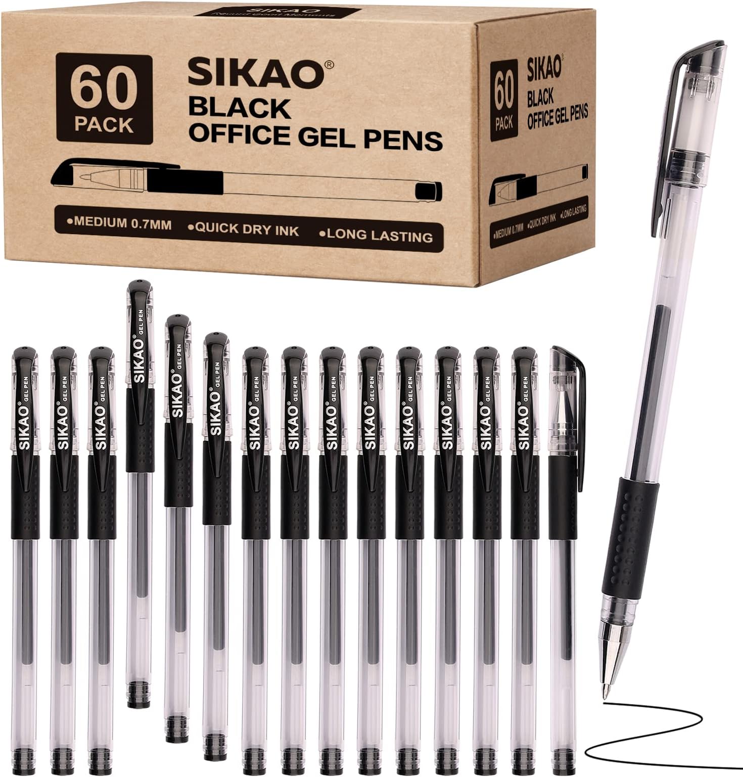 Amazon.com: Shuttle Art Black Gel Pens, 70 Pack Retractable Medium ...