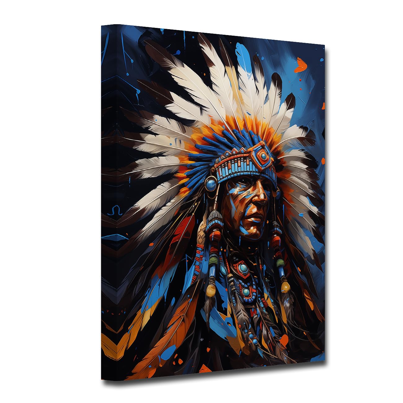 Amazon.com: CXHOSTENT Native American Canvas Wall Art Indian Chief ...