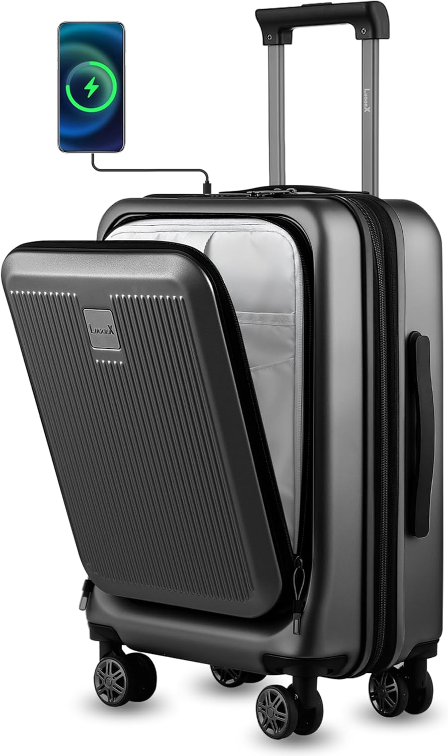 Amazon.com | LUGGEX Carry on Luggage 22x14x9 Airline Approved, PC Hard ...