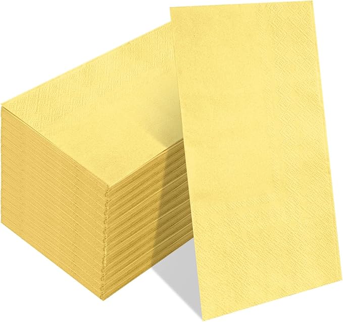 Amazon.com: HEIPINIUYE 50 Pieces Yellow Napkin Disposable Guest Napkins ...