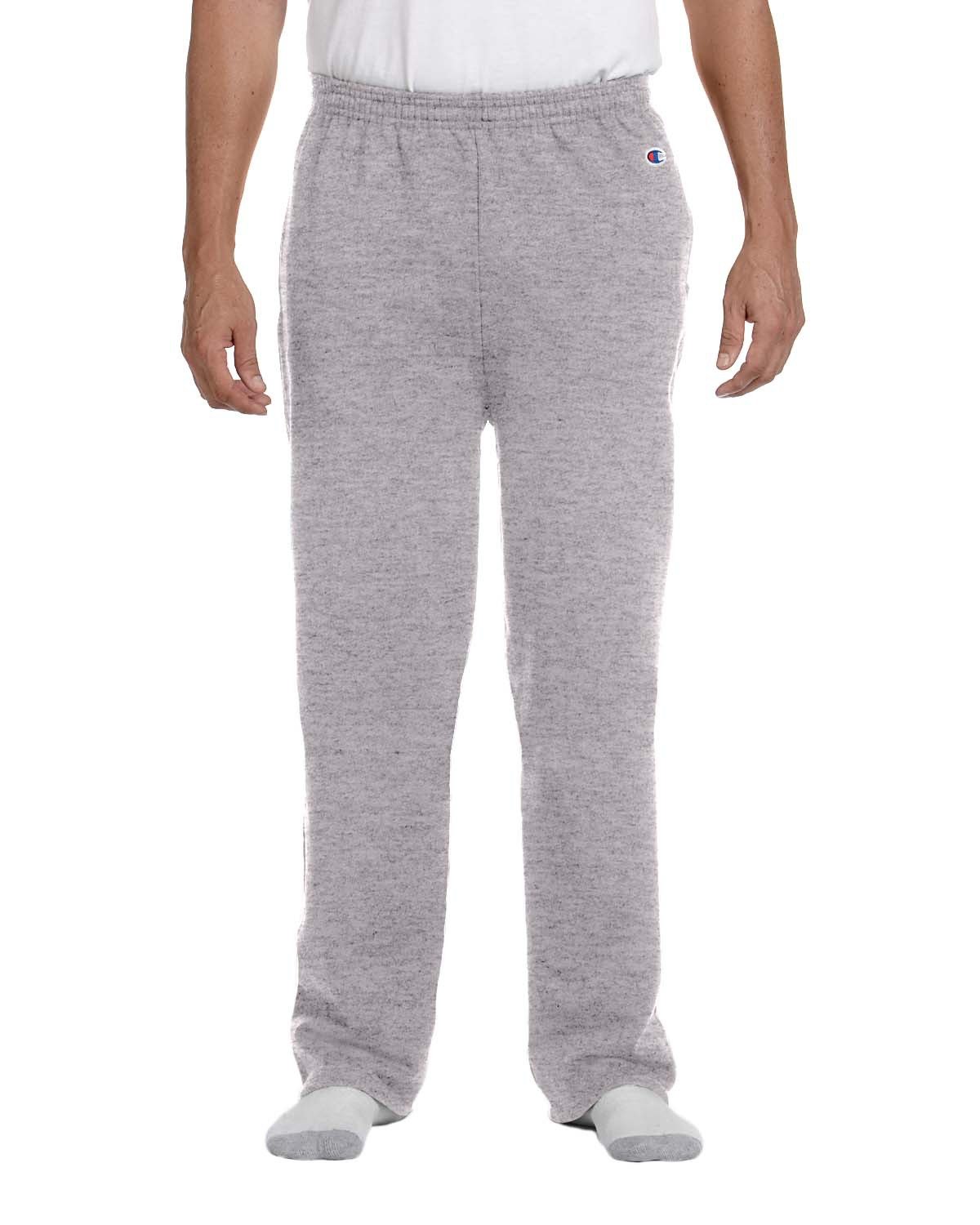 Amazon.com: Champion Open Bottom Sweatpants With Pockets, Light Steel ...