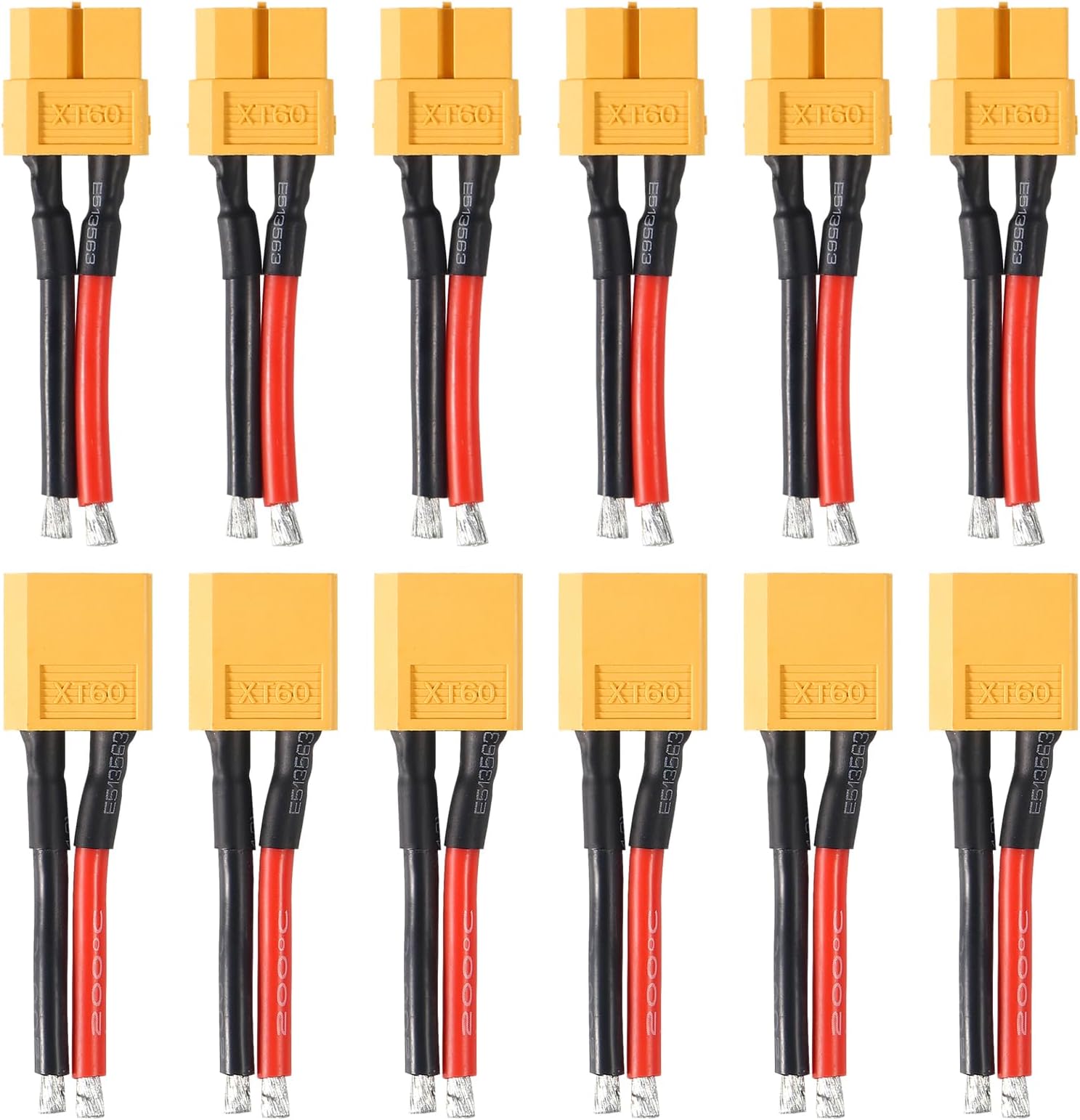 Amazon.com: 6 Pairs XT60 Connector 14AWG Silicon Wire Female and Male ...