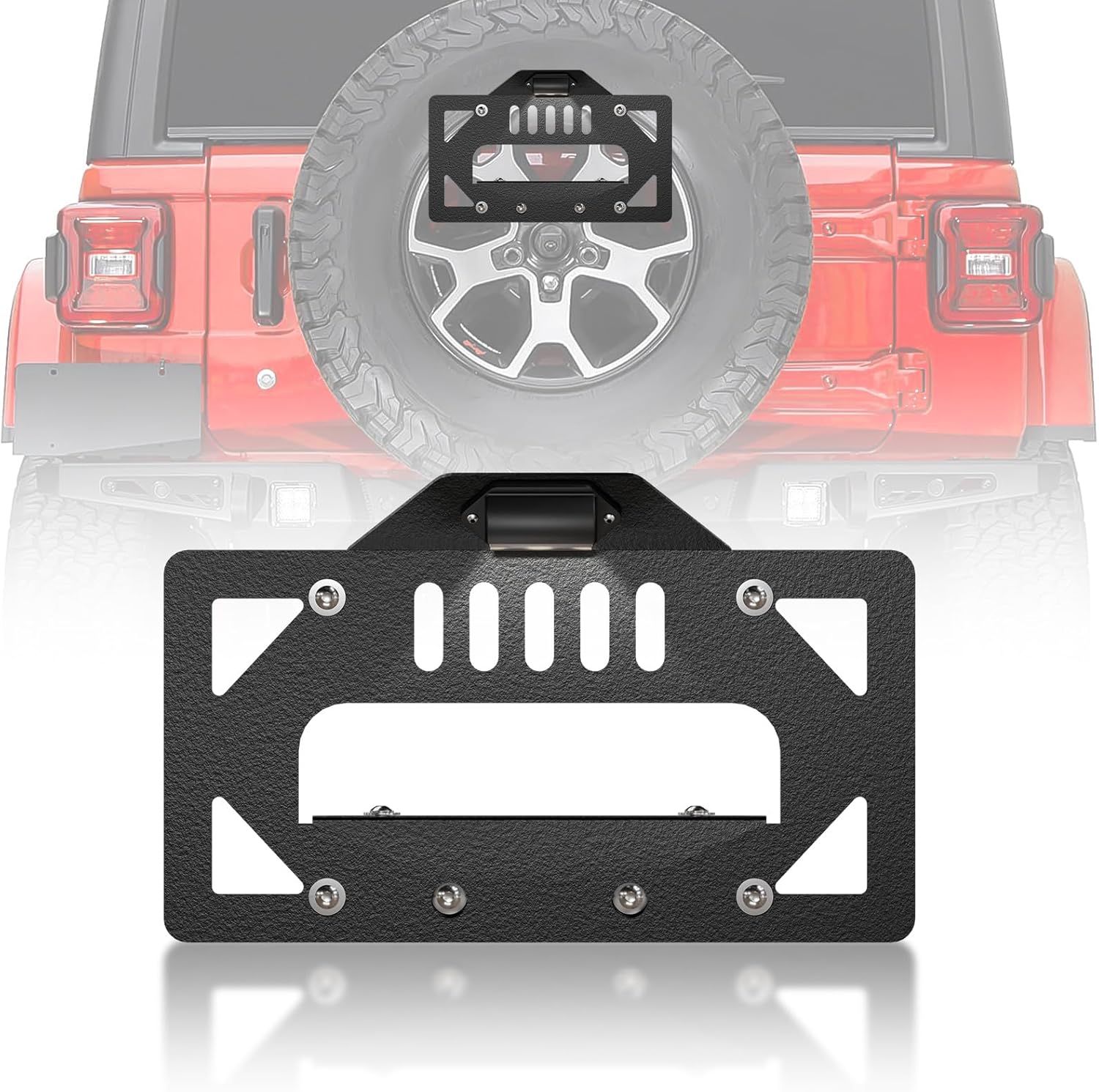 Amazon.com: YZONA Spare Tire License Plate Frame with LED Light ...