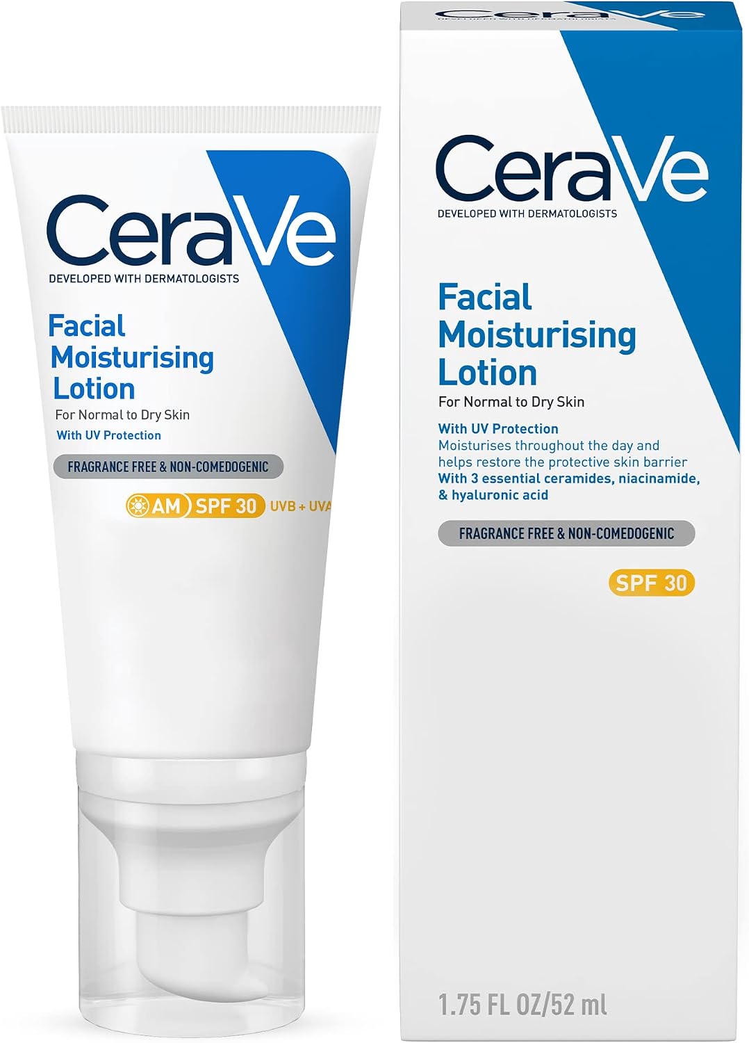 CeraVe AM Facial Moisturising Lotion SPF30 with Ceramides for Normal to ...