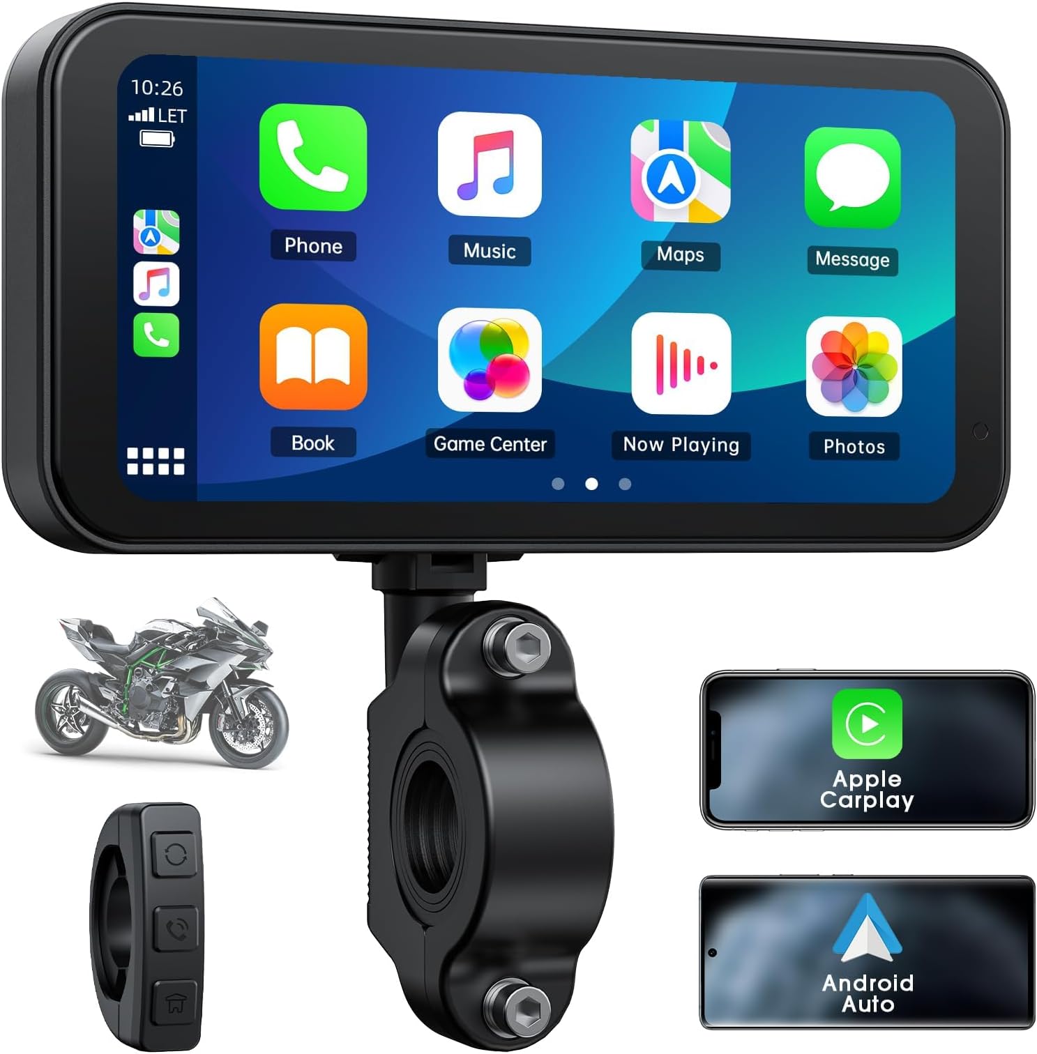 Amazon.com: CHIGEE AIO-5Play Motorcycle Carplay Android Auto GPS ...
