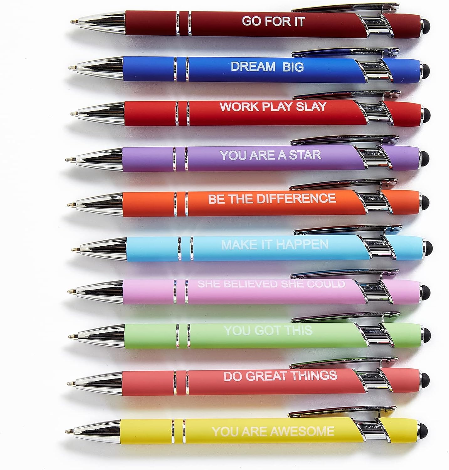 10PCS Office Pens Set, Retractable Ballpoint Pens, Colorful ...