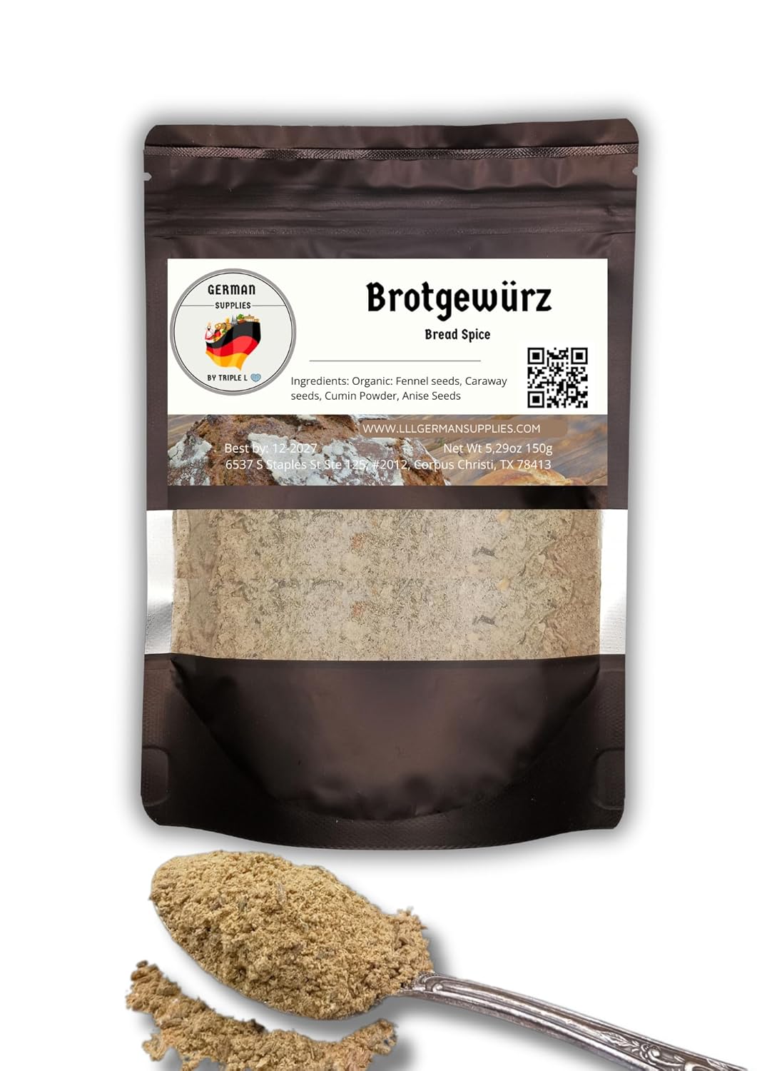 Amazon.com : 150g German Brotgewürz, Naturally Bread Spice Blend, Rye ...