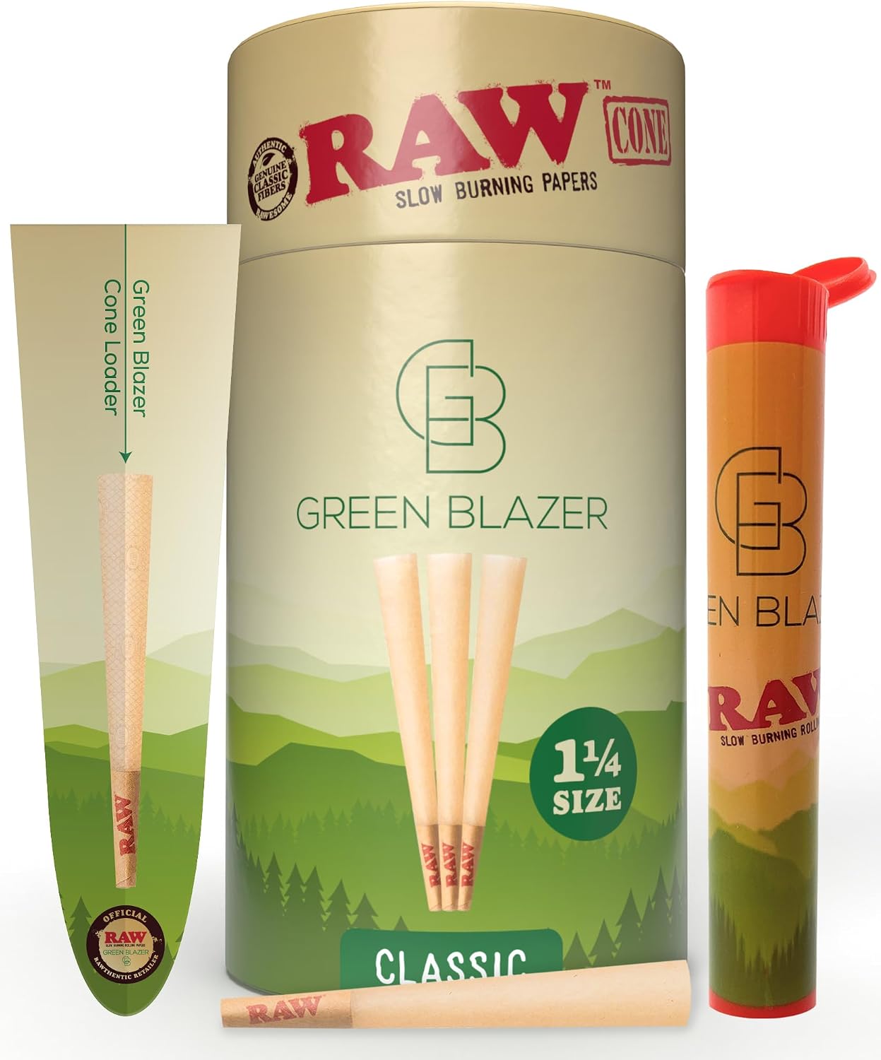 Amazon.com: RAW Cones Classic 1 1/4 Size: 150 Pack Patented Slow ...