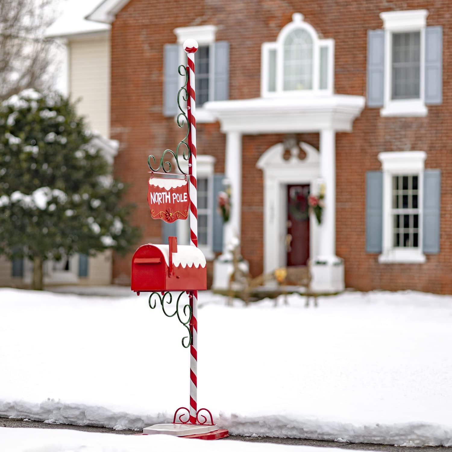 Amazon.com: Zaer Ltd. 6ft. Tall Red Decorative Candy Cane, North Pole ...
