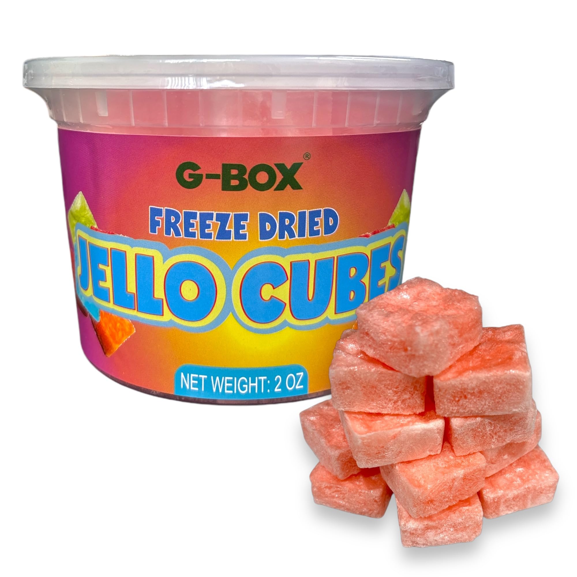 Amazon.com: G-Box Freeze-Dried Peach Jello Cubes - 2 oz | USA-Made ...