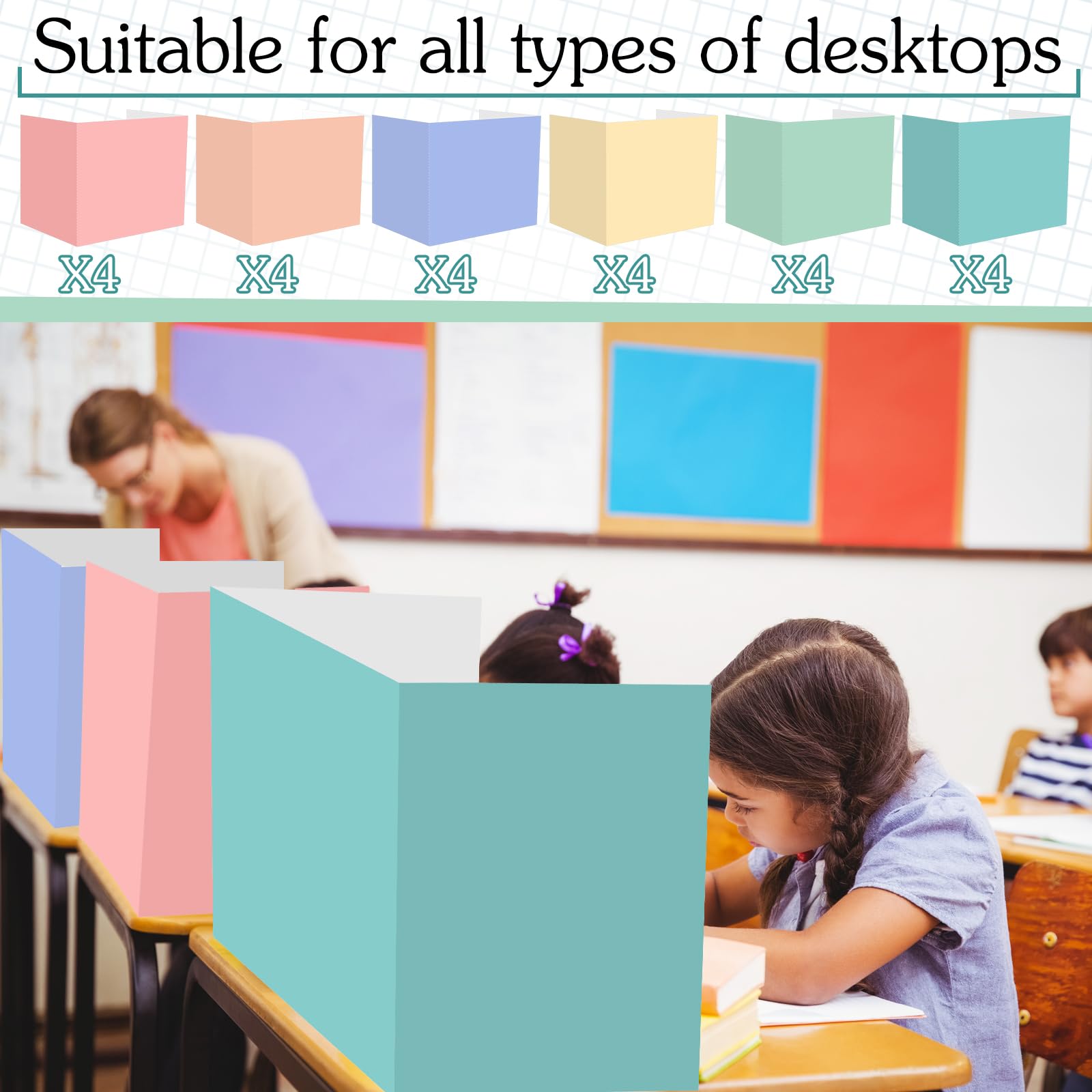 Snapklik.com : SATINIOR 24 Pcs Desk Dividers For Students, 12 Colors ...