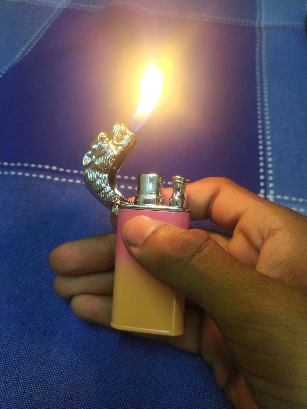 WBD Dragon Magic Double Flame Cigarette Lighter Luminous Cigar Torch ...