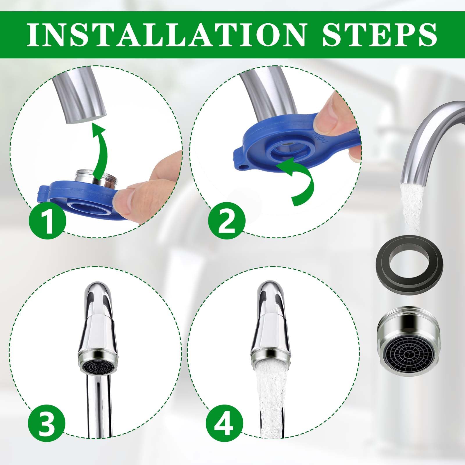 TIESOME 10 Pack Faucet Aerator M24, Male Threads Aerator Tap Cache ...