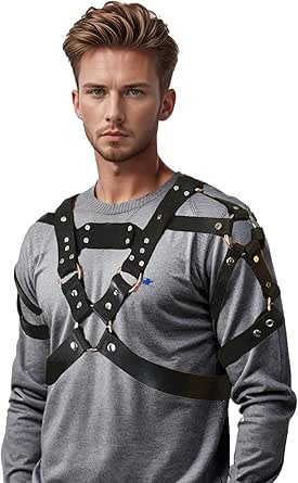 CHEARUBY Body Chest Belt for Men Adjustable Leather Belts with Buckles ...