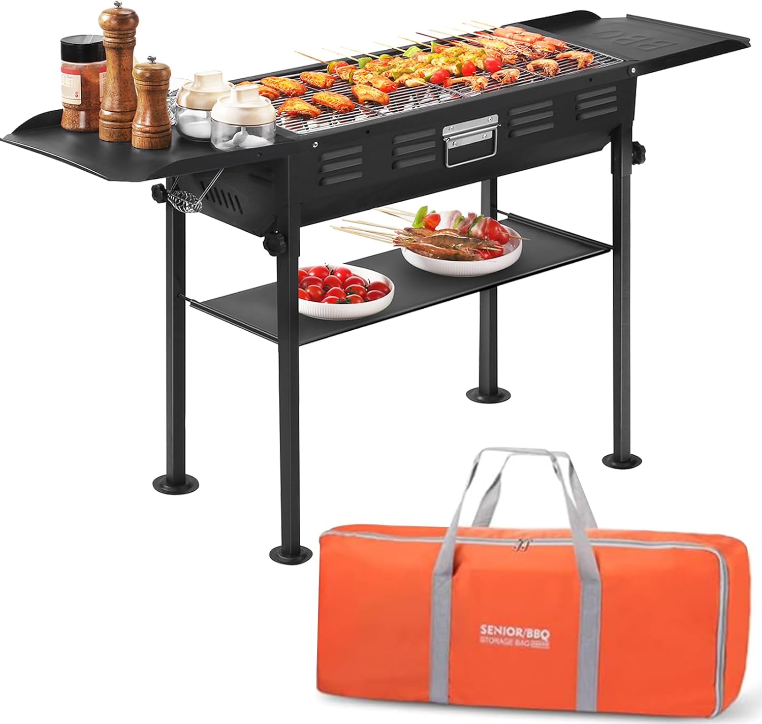 Amazon.com : comzenz 35’’ Portable Charcoal Grill Folding BBQ Grill for ...