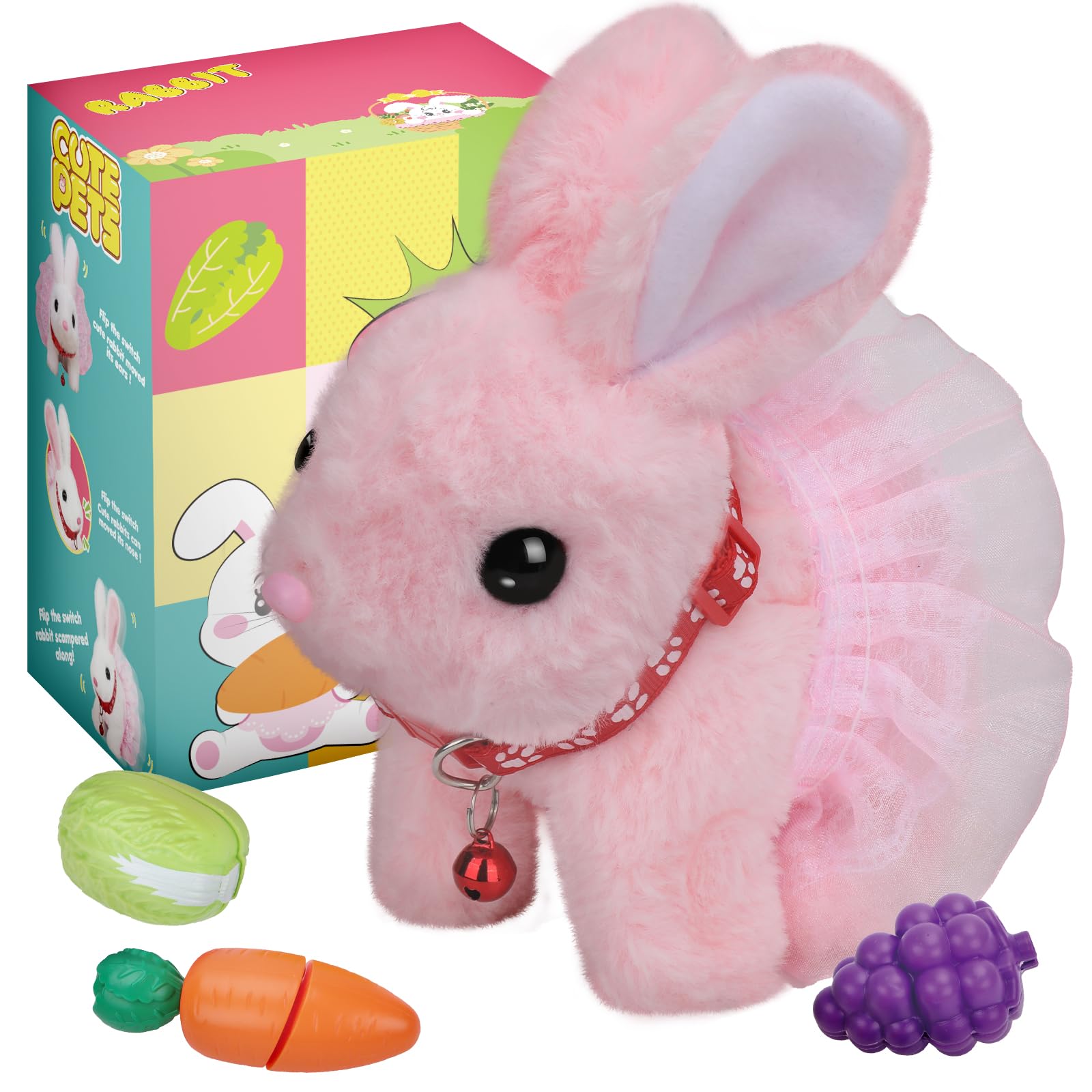 Amazon.com: Walking Bunny Toys for Kids, bunny stuffed animal ...