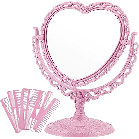 Amazon.com - 1Pc Acrylic Double Side Makeup Mirror Cute Heart Shaped ...