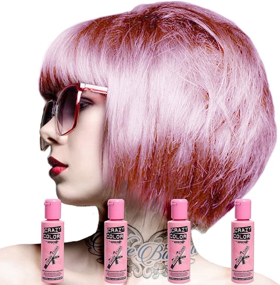 Crazy Color Pack De 4 Colorations Semi Permanente (Candy Floss Pink ...
