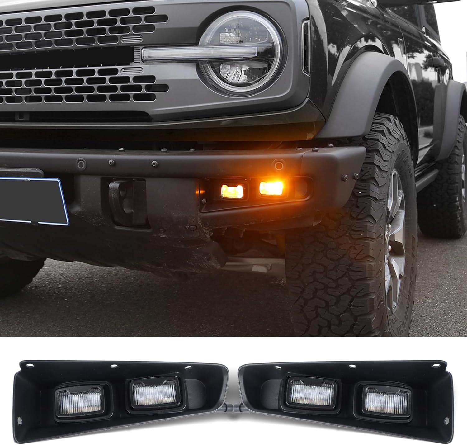 Amazon.com: DOLKSN LED Fog Lights Raptor Style for Ford Bronco 2021 ...