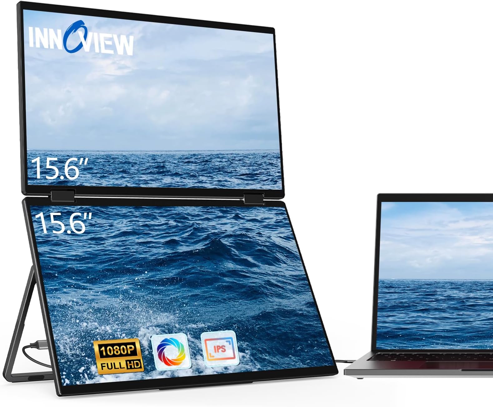 Amazon.com: InnoView 15.6 inch Dual Portable Monitor Laptop Extender ...