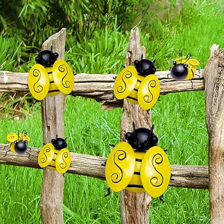 Amazon.com: G Ganen Decorative Metal Bumble Bee Garden Accents - Lawn ...