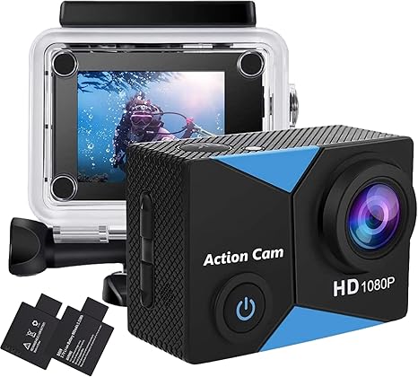 Jadfezy Ultra HD 1080P Sports Camera, 12MP Action Camera with 2 Inch ...