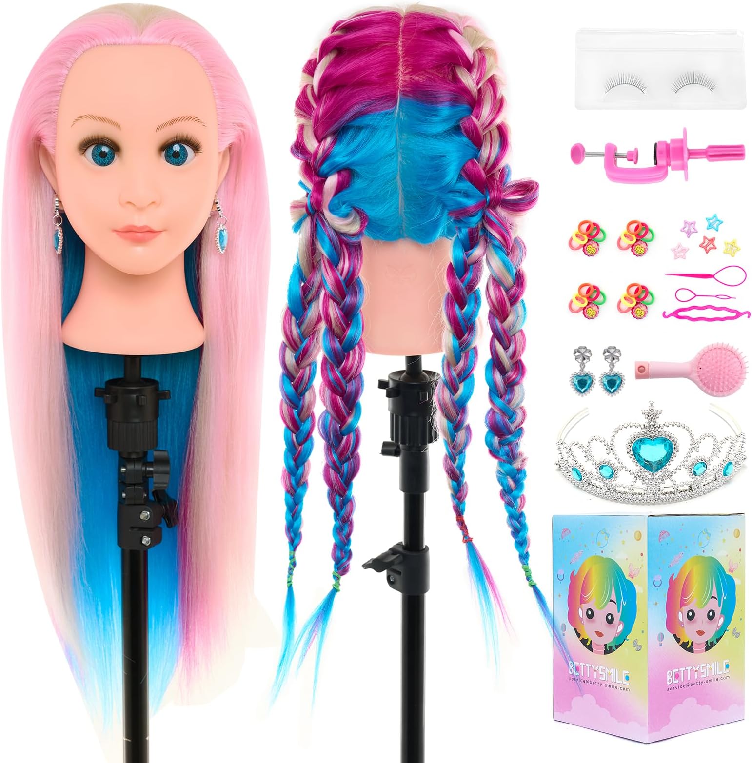 Amazon.com : BettySmile 24Inch Doll Head for Hair Styling,Doll ...