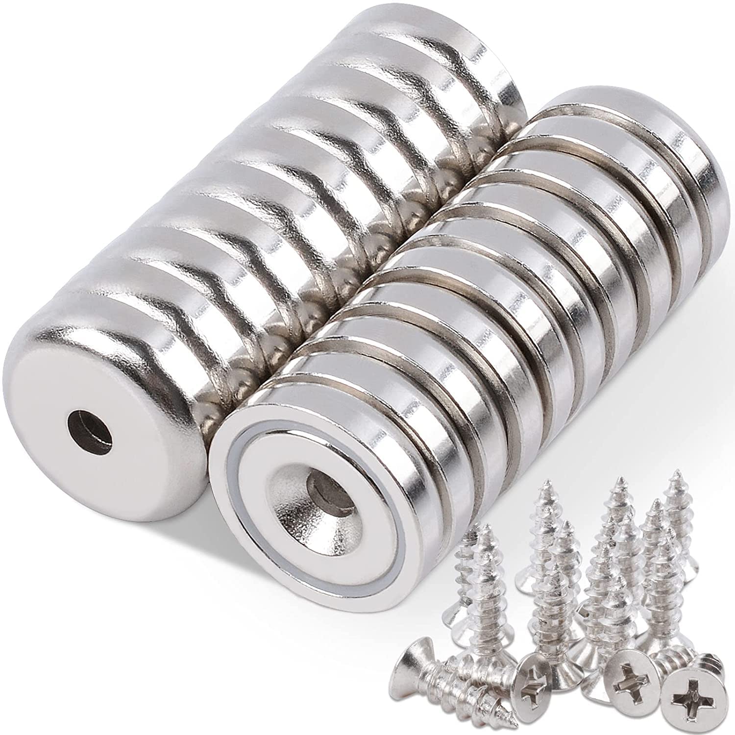 Snapklik.com : MAGXCENE 20Pack Neodymium Round Base Cup Magnet, 50LBS ...