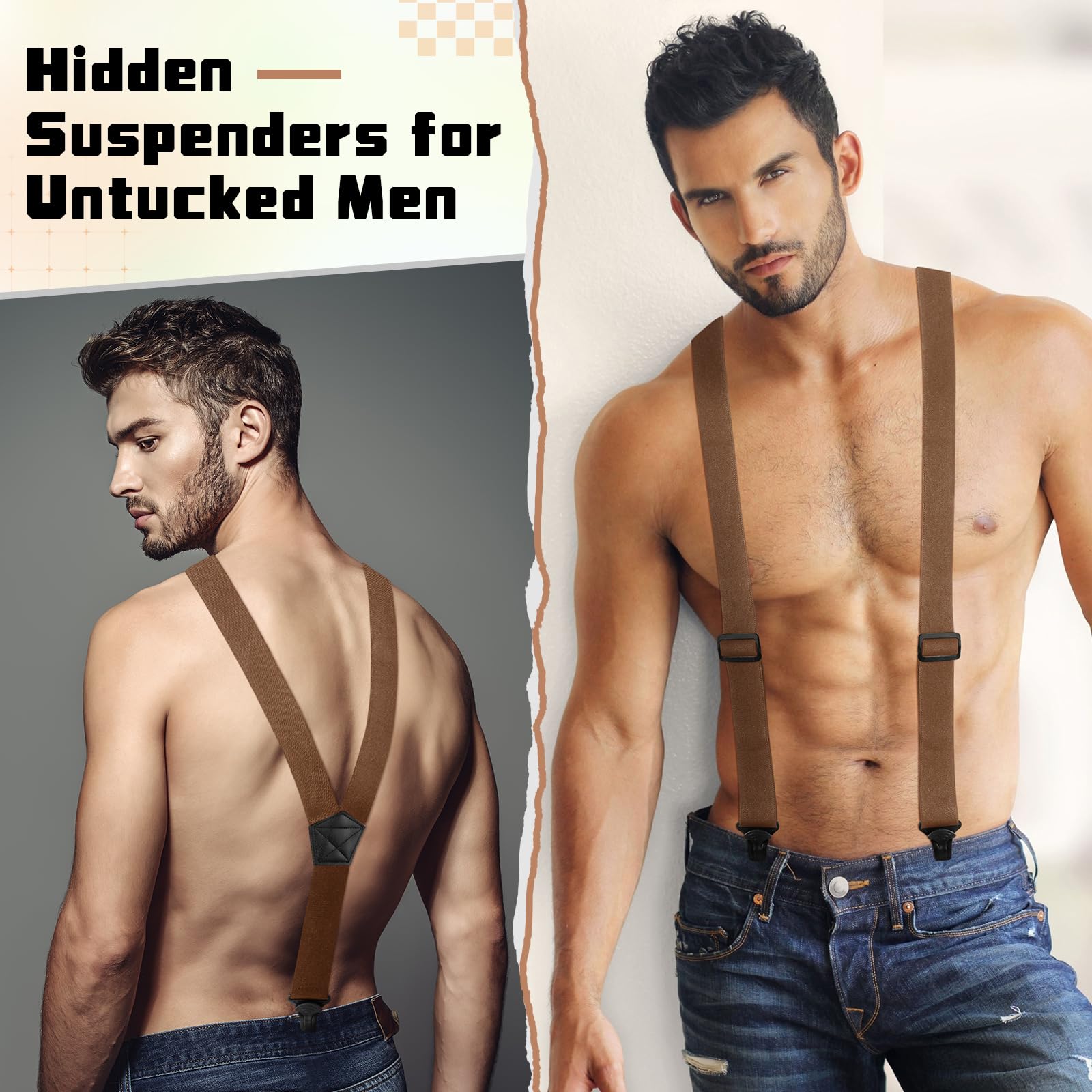 Snapklik.com : Jiuguva Mens Hidden Suspender Men Airport Friendly ...