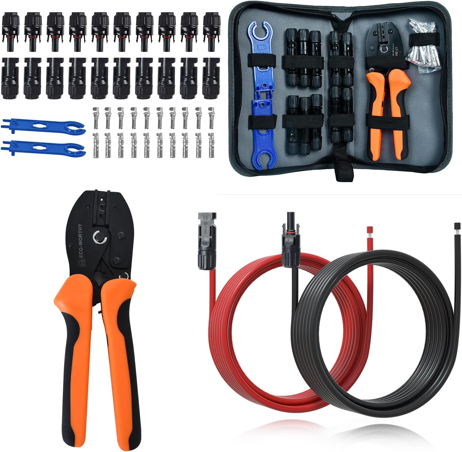 Amazon.com: ECO-WORTHY Solar Crimper Tool Kit & 20FT 10AWG Solar ...