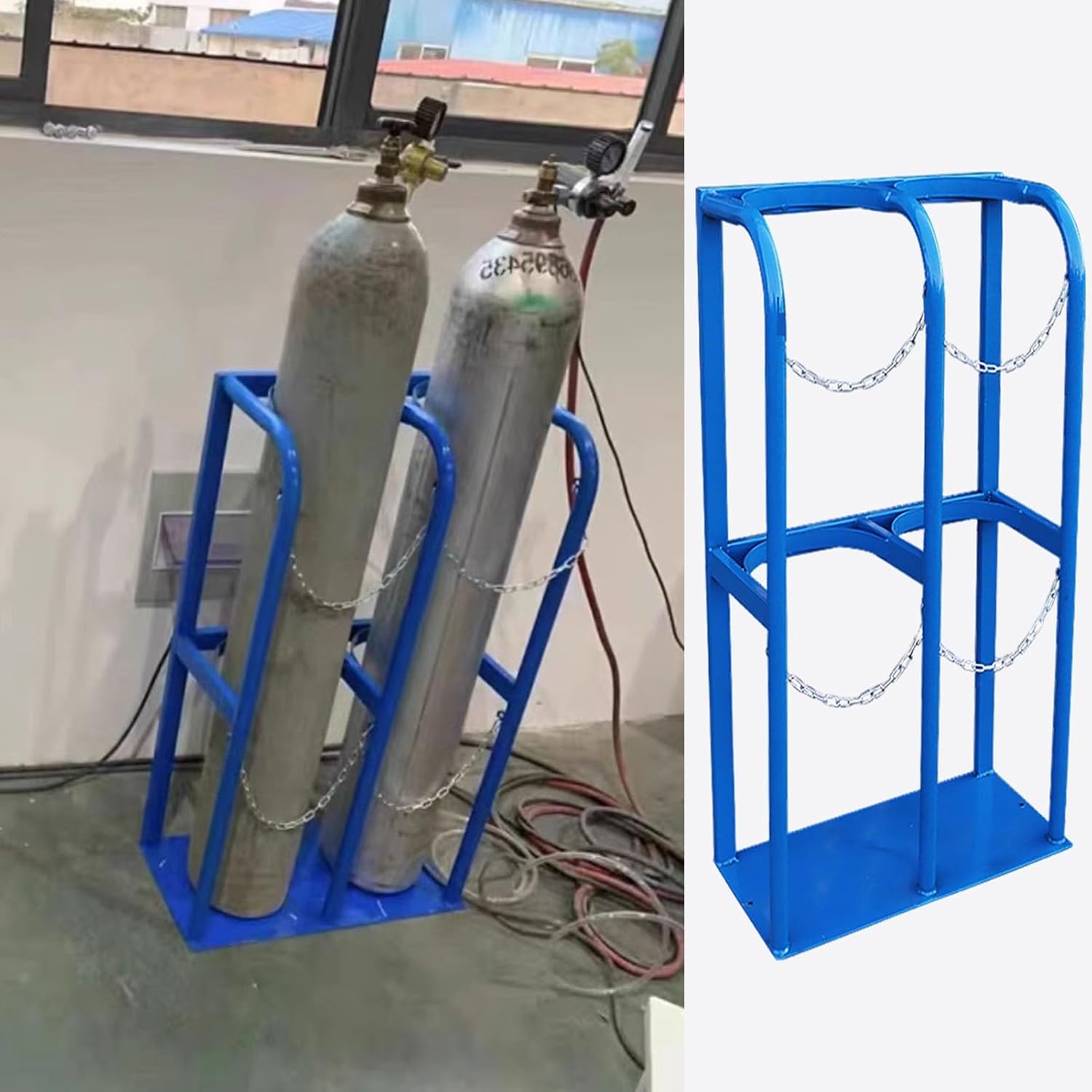 Amazon.com: ZIMGOD Oxygen Tank Holder Heavy Duty Welding Gas Cylinder ...