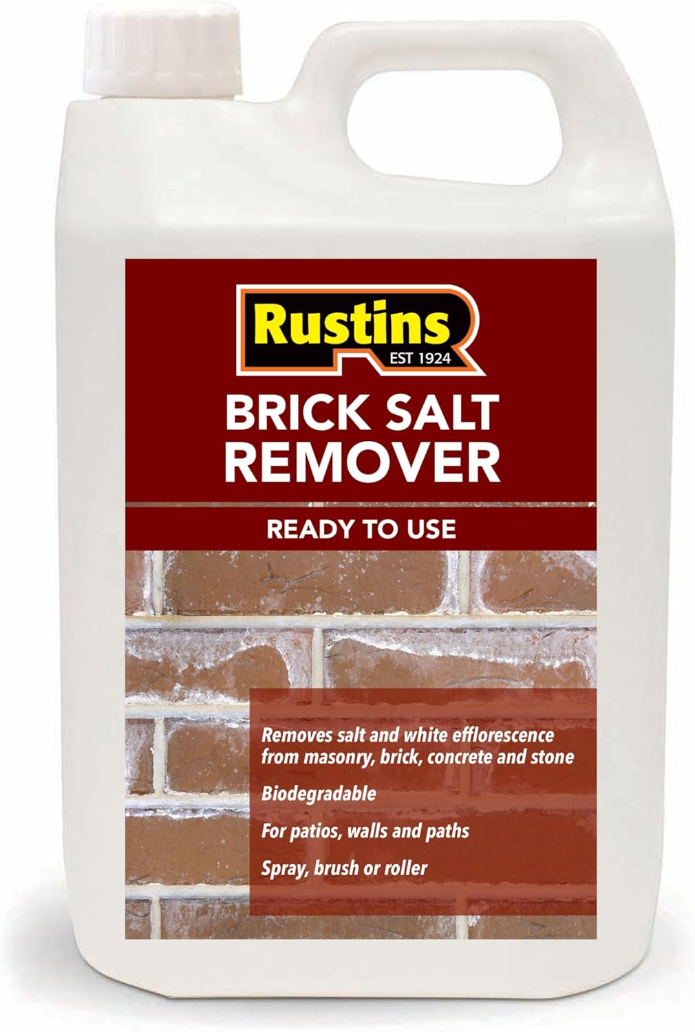 Rustins Brick Salt Remover, 4L, Ready to Use, Removes Salt and White ...