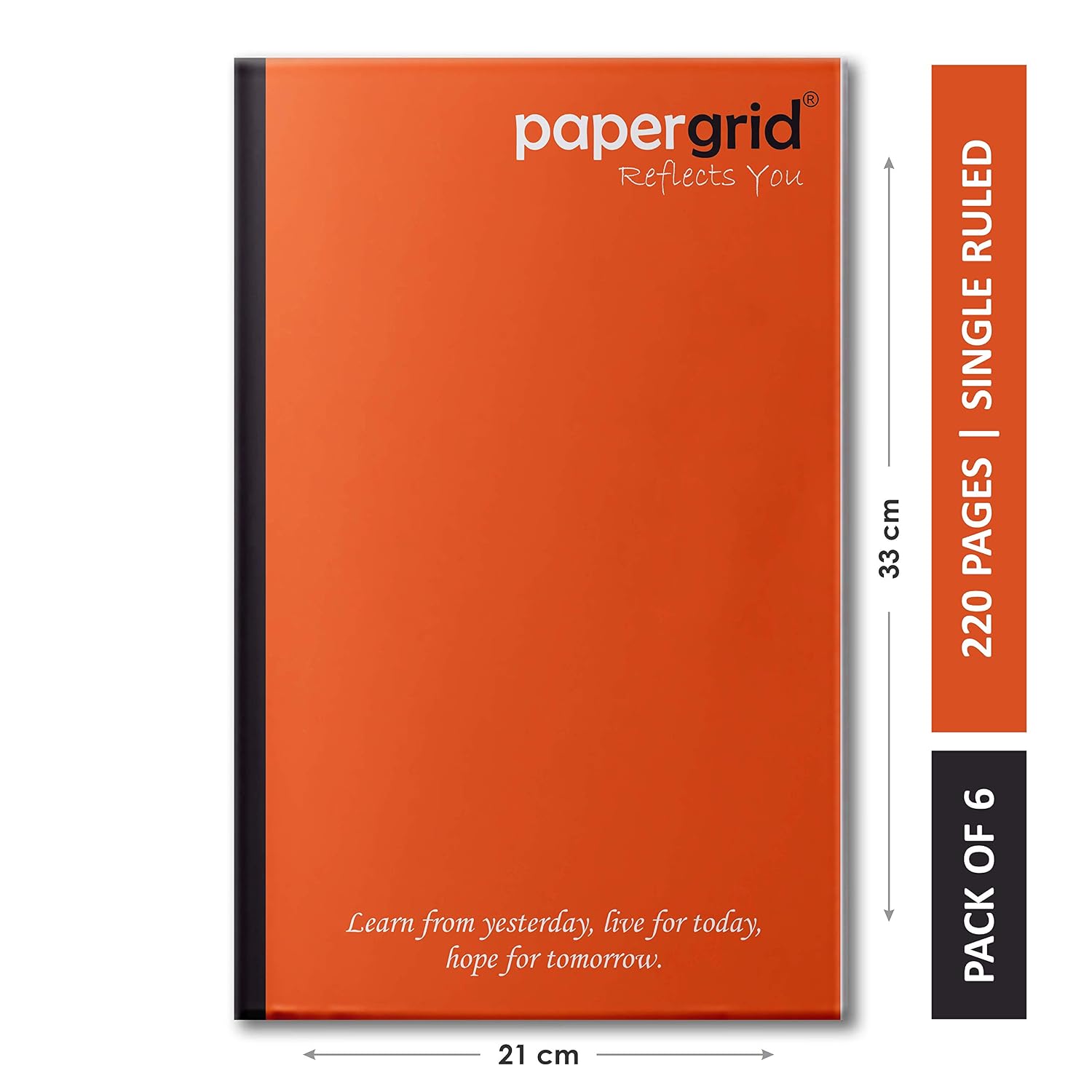 papergrid Notebook - Ultra Long Book (33 cm x 21 cm), Single Line, 220 ...
