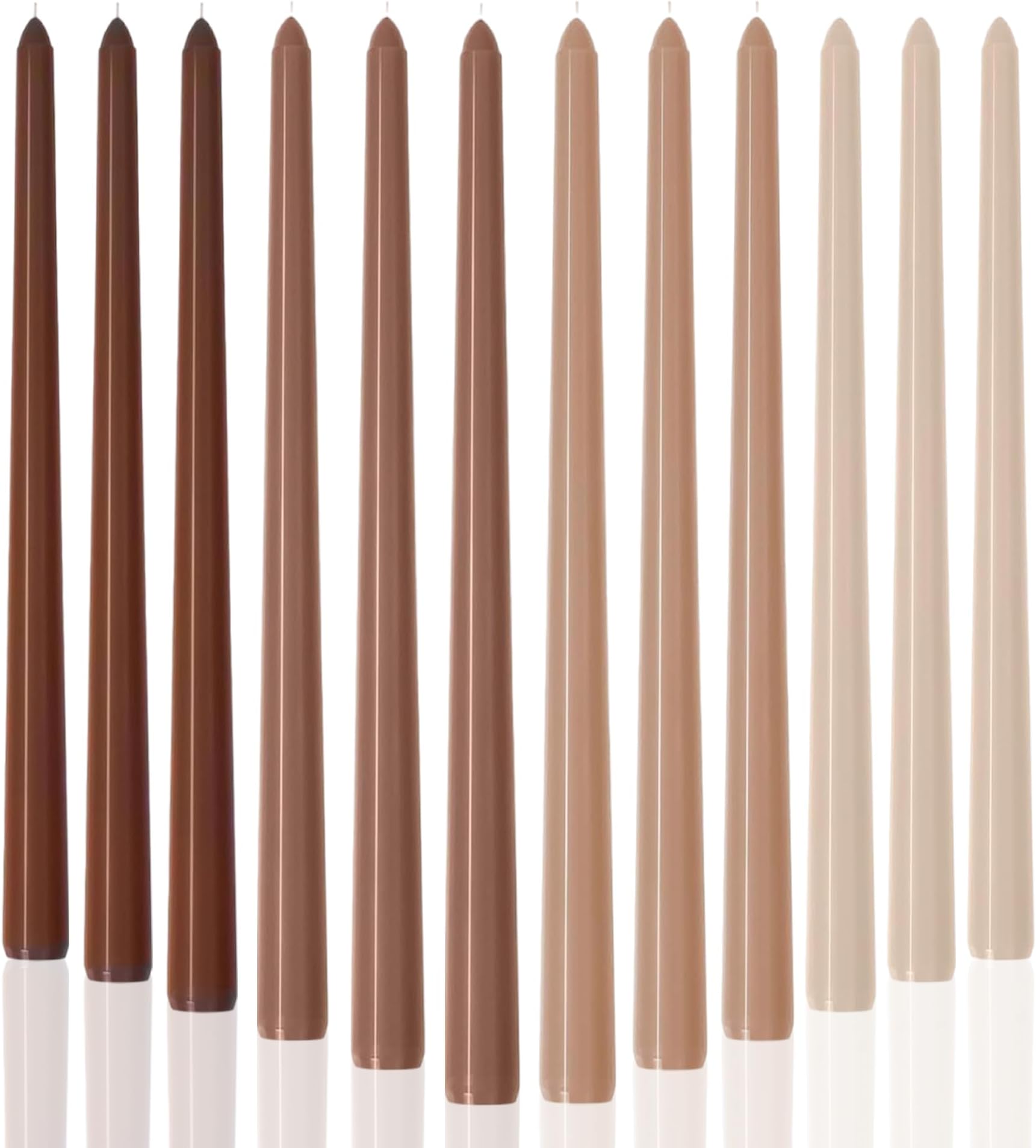 Amazon.com: LPUSA 12pcs Taper Candles Cream Scented Gradient Color ...