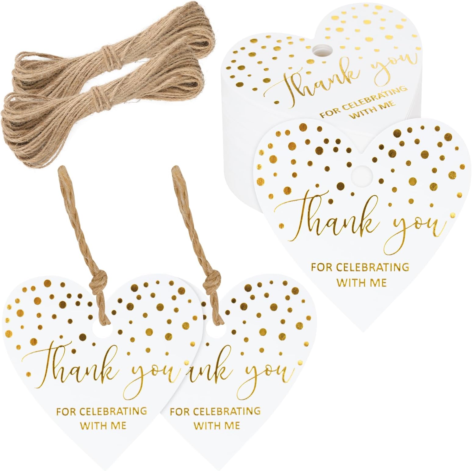 Amazon.com : joycraft 100Pcs Thank You for Celebrating with Me Tags ...