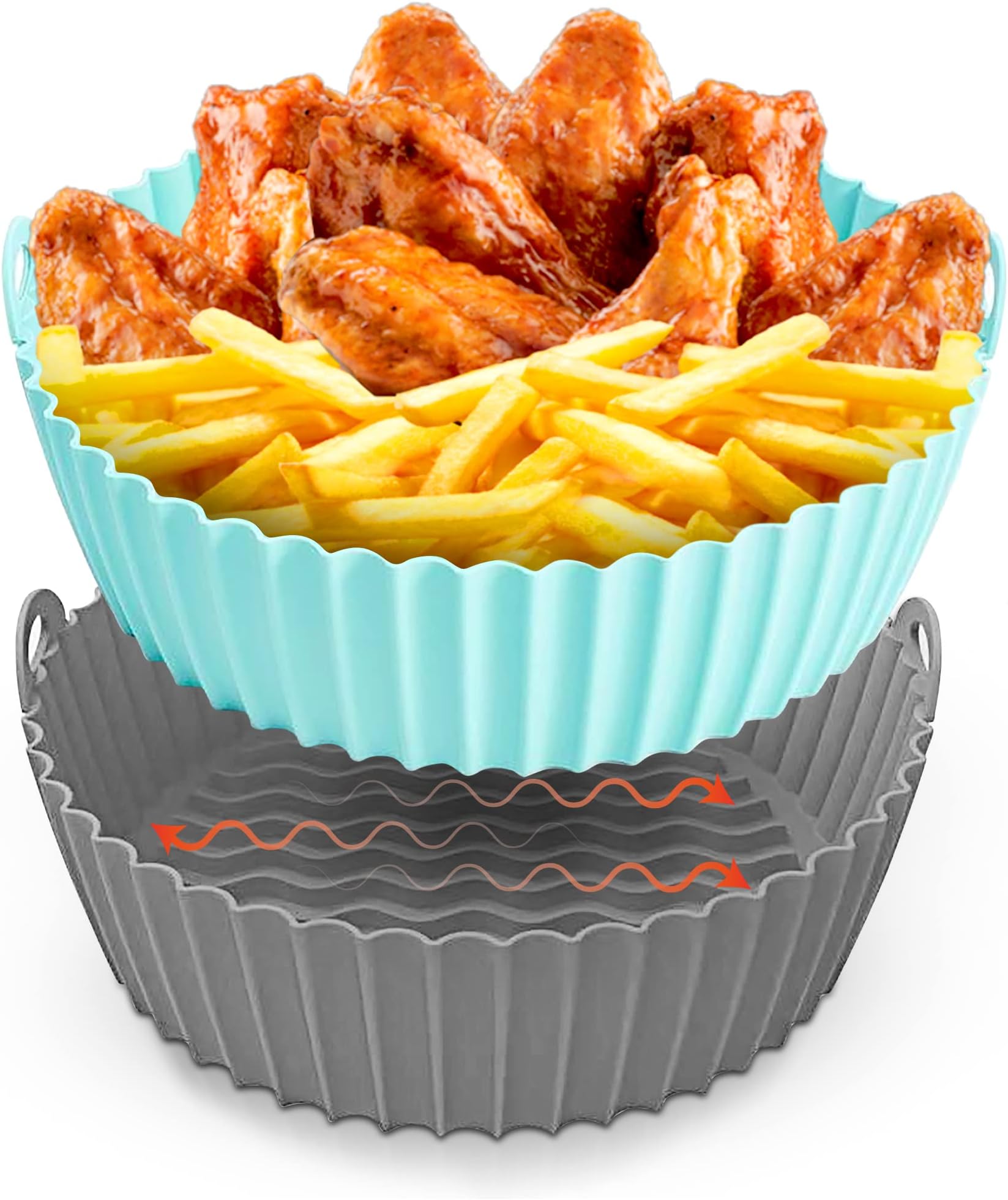 Amazon.com: Air Fryer Silicone Pot - Food Safe Square Air Fryer ...