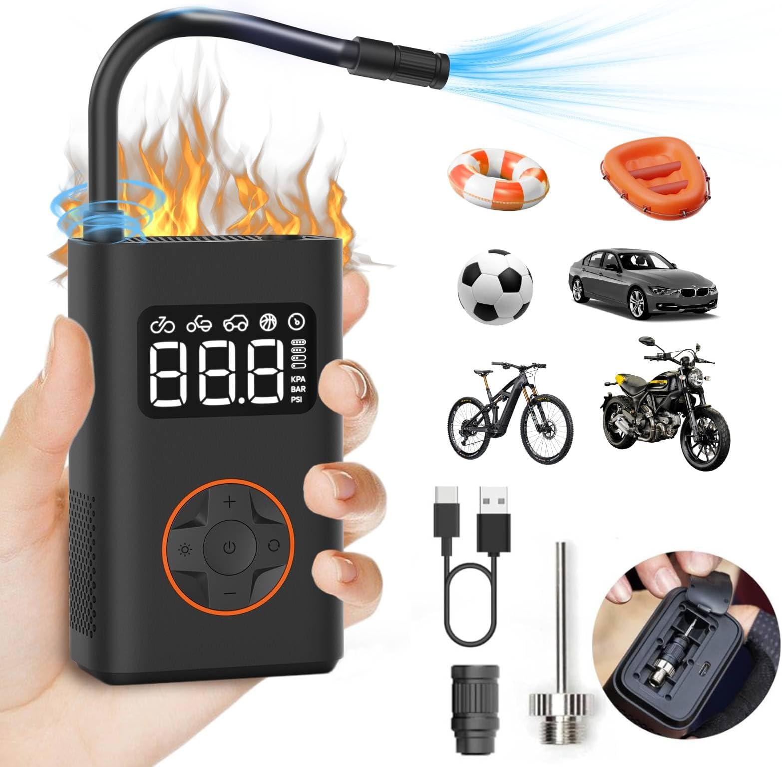 Neakhmer Mini Kompressor Akku Luftpumpe：150PSI Elektrische luftpumpe ...